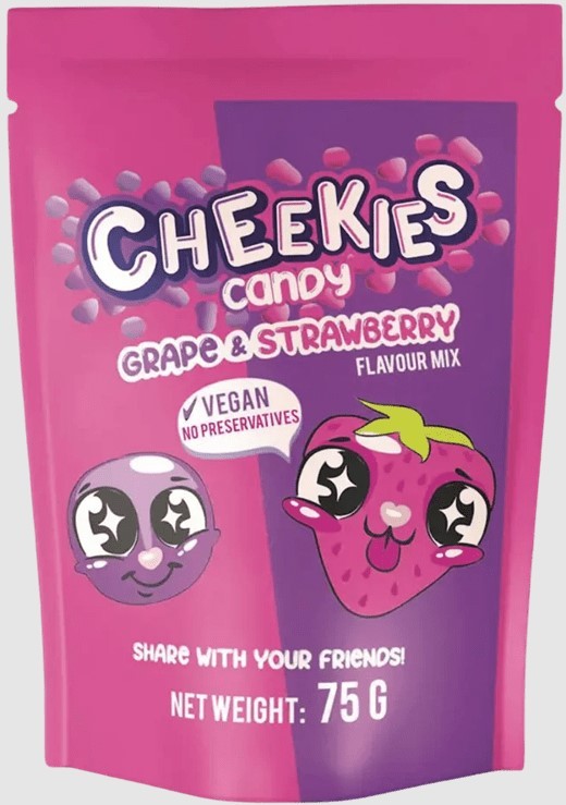 CHEEKIES CANDY ΖΑΧΑΡΩΤΑ 75ΓΡ ΣΤΑΦΥΛΙ & ΦΡΑΟΥΛΑ - ANTZOULATOS MARKET